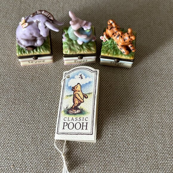 Disney | Accents | Piglet Tigger Eeyore Trinket Boxes Classic Pooh Set ...